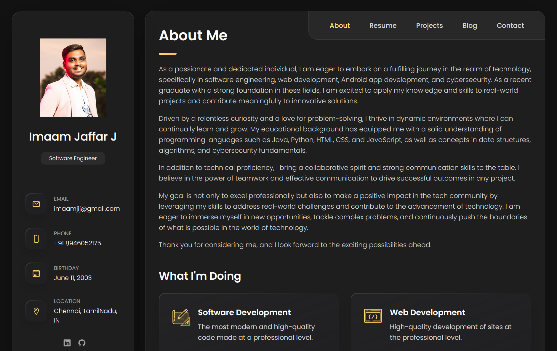 Imaam Jaffar Portfolio